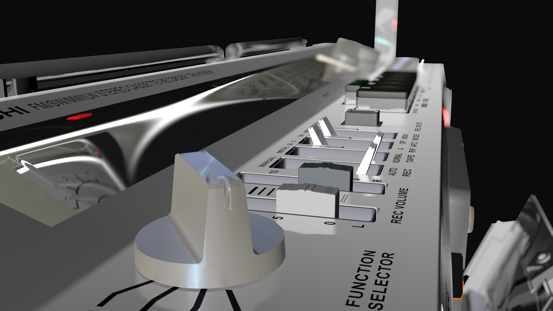 Realistic vintage Boombox Hitachi TRK 8180EM Guettoblaster (1979) by HumanGraphics